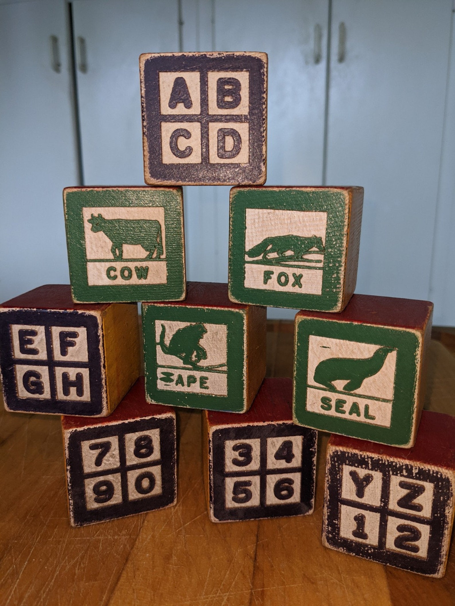 Rare Vintage Toy Wooden Alphabet Blocks Set - Etsy