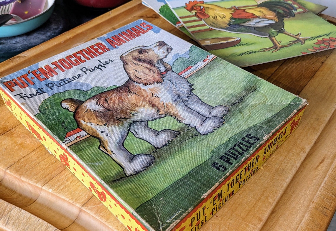 6 Farm Animal Picture Puzzles - 1940s Boxed Set - Etsy