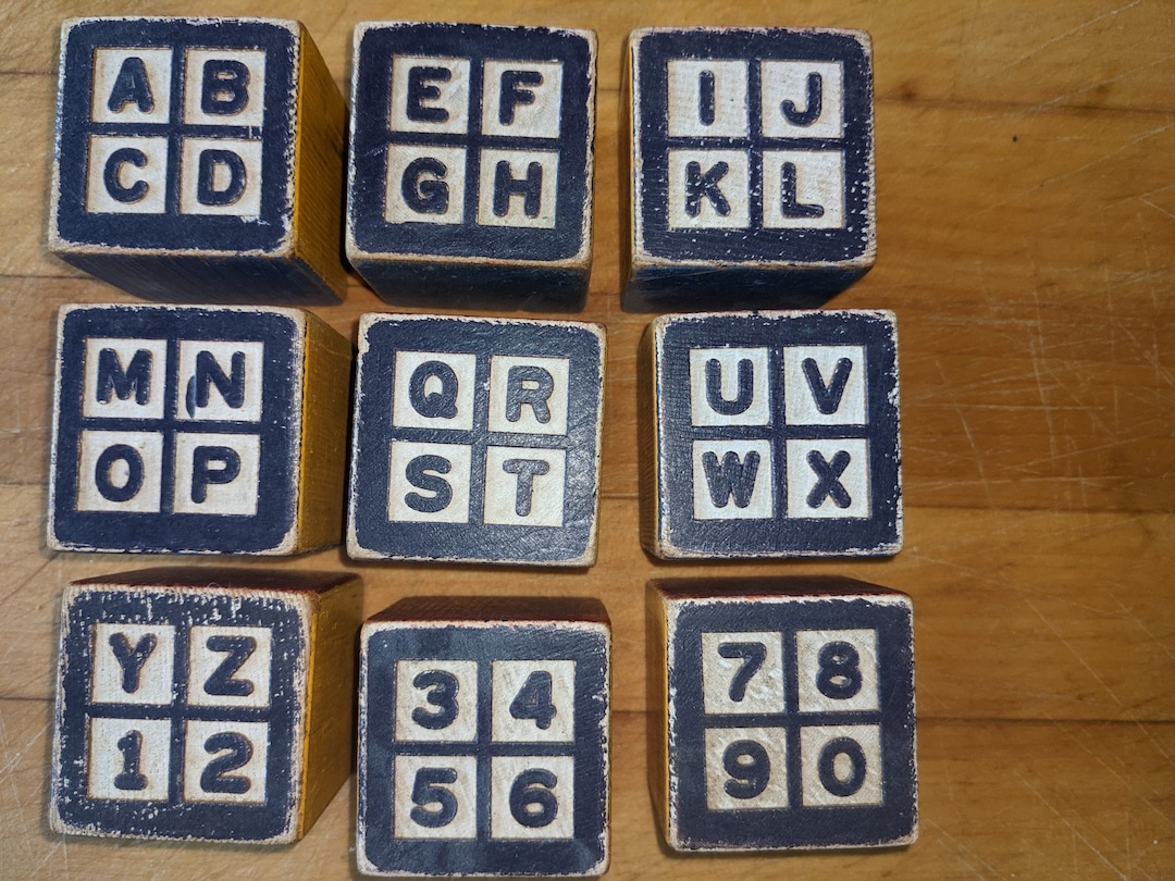 Rare Vintage Toy Wooden Alphabet Blocks Set - Etsy