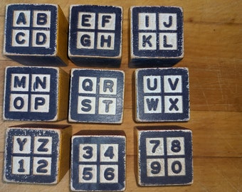 Vintage ABC Blocks Set of 66 Vintage Wood Toy Blocks Alphabet Blocks ...