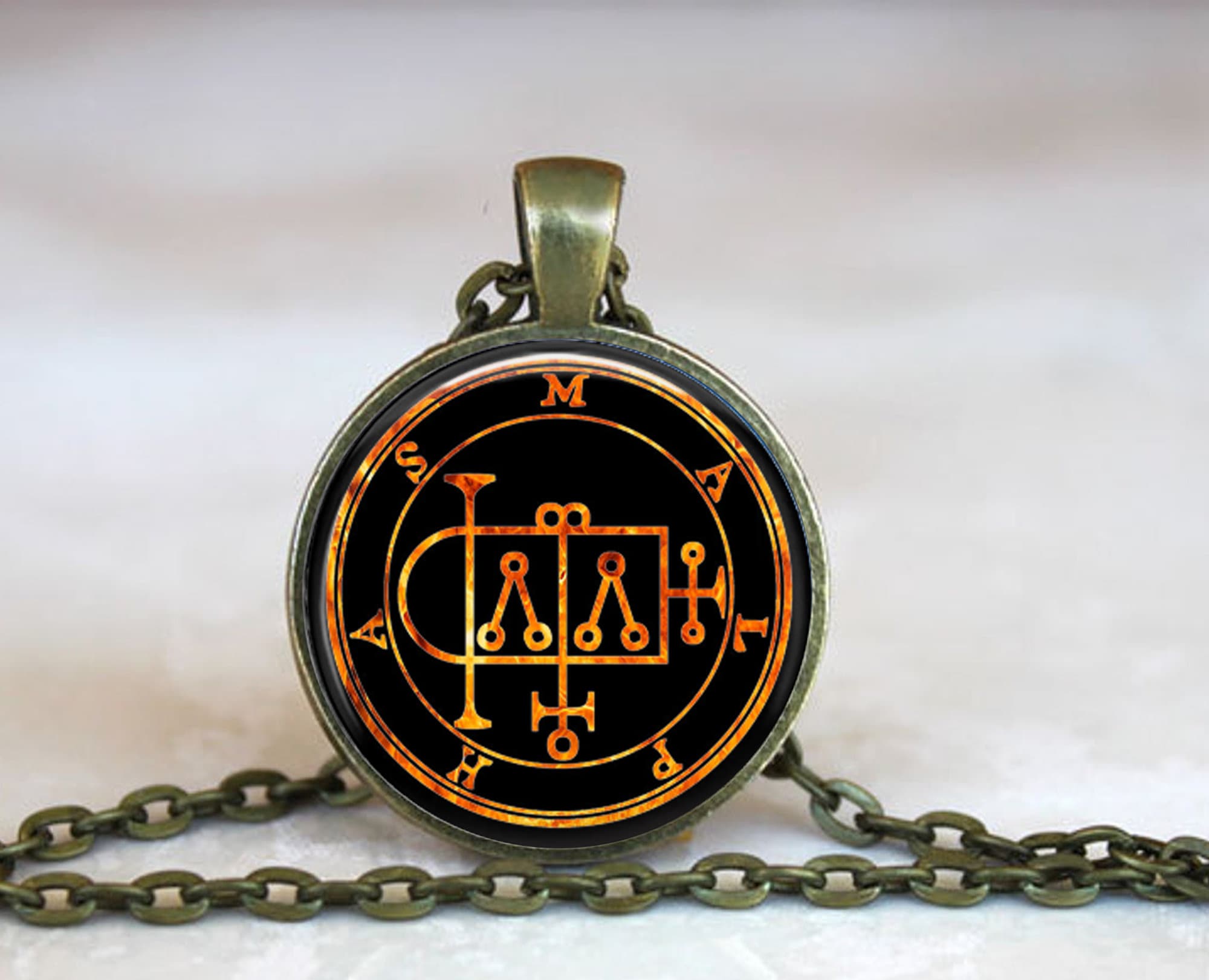 Malphas Satanic Occult Seal Sigil Necklace Malphas Witchcraft - Etsy