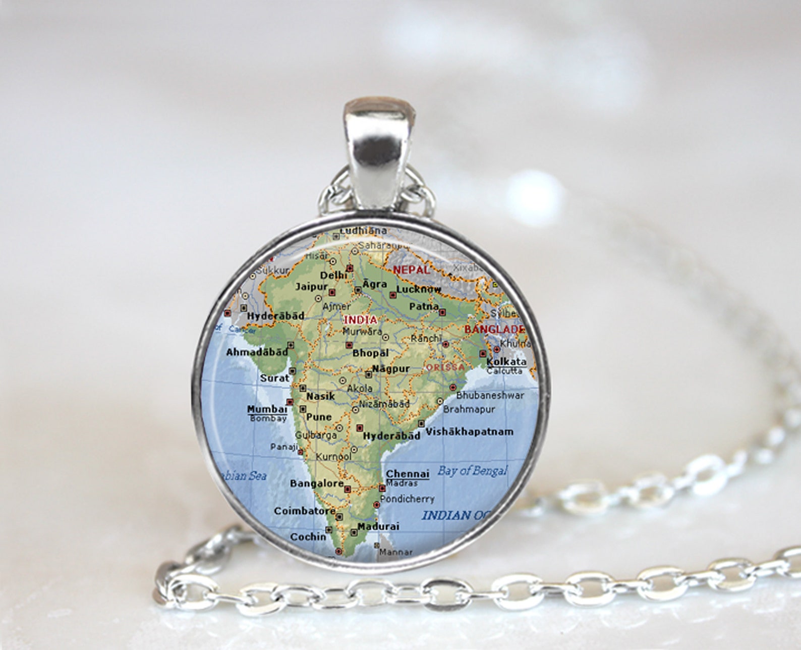 India Map Pendant India Map Necklace India Map Jewelry - Etsy Canada