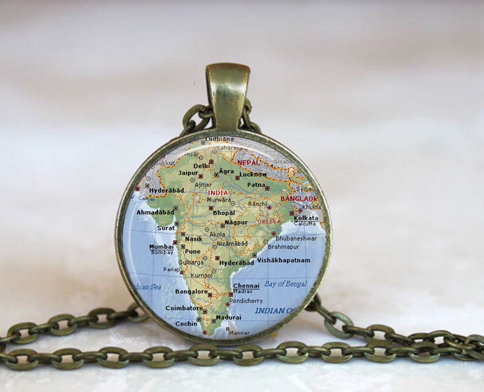 India Map Pendant India Map Necklace India Map Jewelry - Etsy