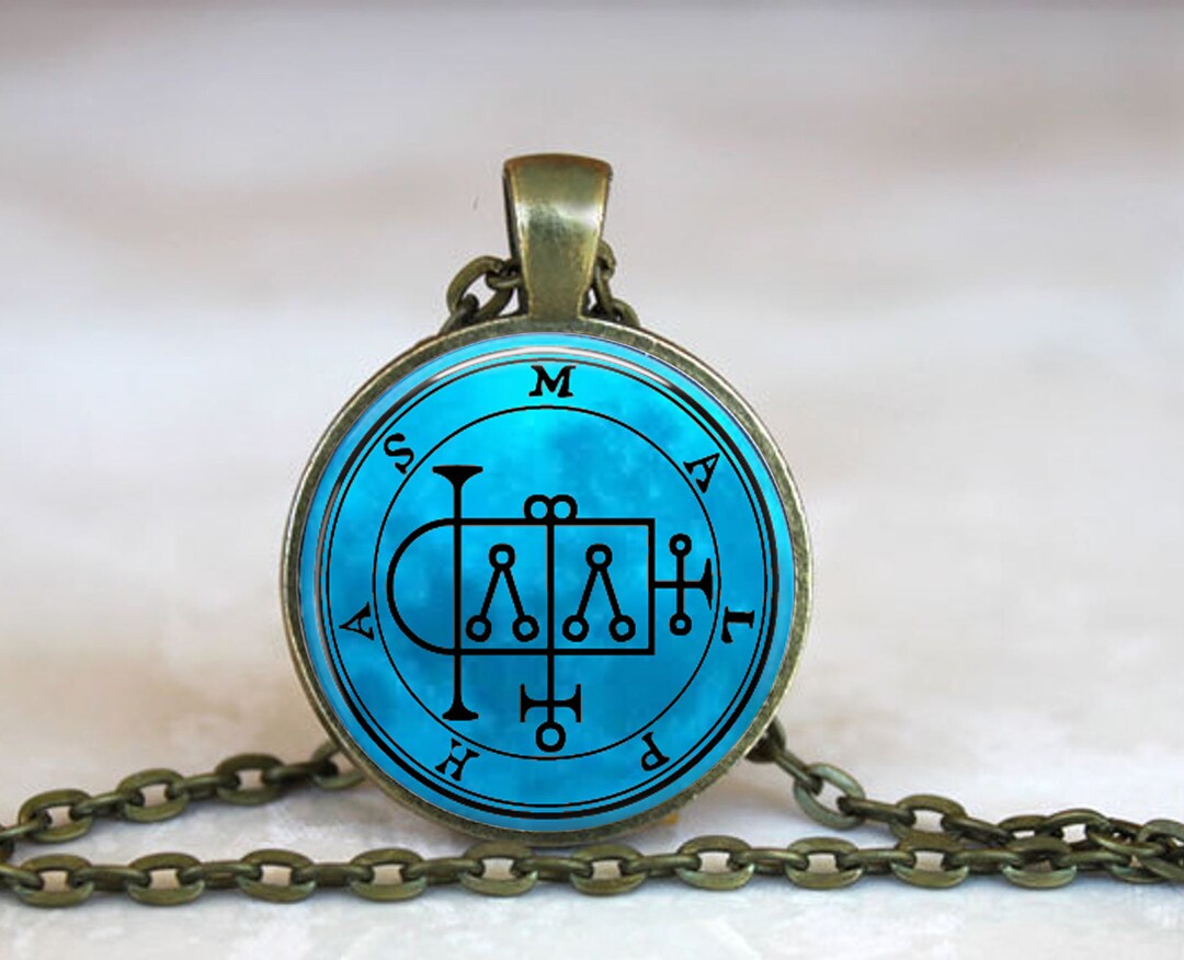 Malphas Satanic Occult Seal Sigil Necklace, Malphas Witchcraft Demon ...