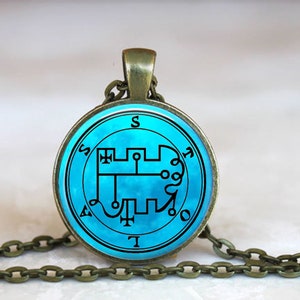 Stolas Satanic Occult Seal Sigil Necklace, Stolas Witchcraft Demon ...