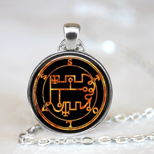 Stolas Satanic Occult Seal Sigil Necklace, Stolas Witchcraft Demon ...