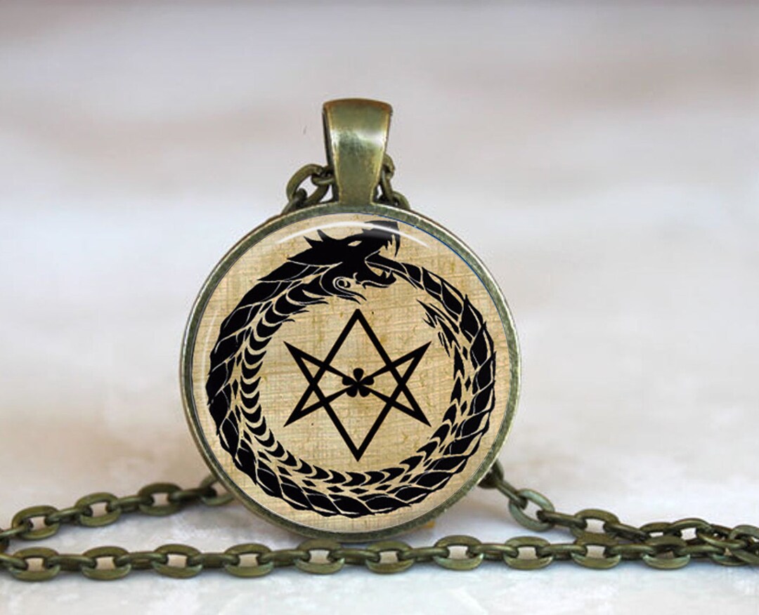 Ouroboros Snake Pendant: Occult Thelema Crowley Necklace - Etsy