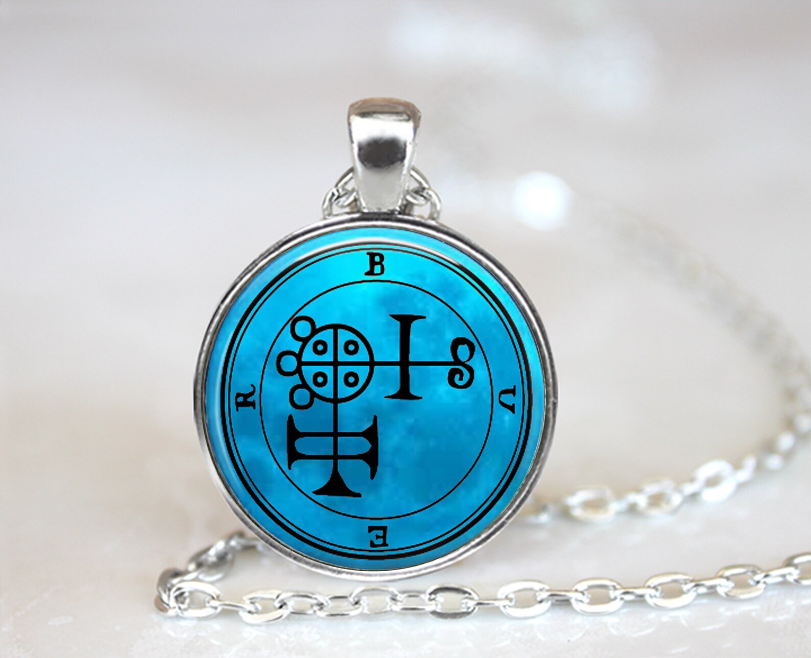 Buer Satanic Occult Seal Sigil Necklace, Buer Witchcraft Demon Occult ...