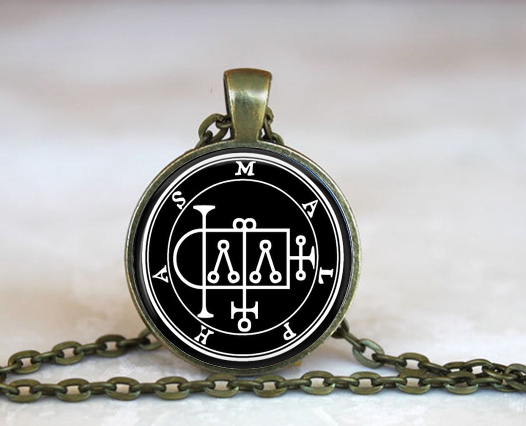 Malphas Satanic Occult Seal Sigil Necklace, Malphas Witchcraft Demon ...