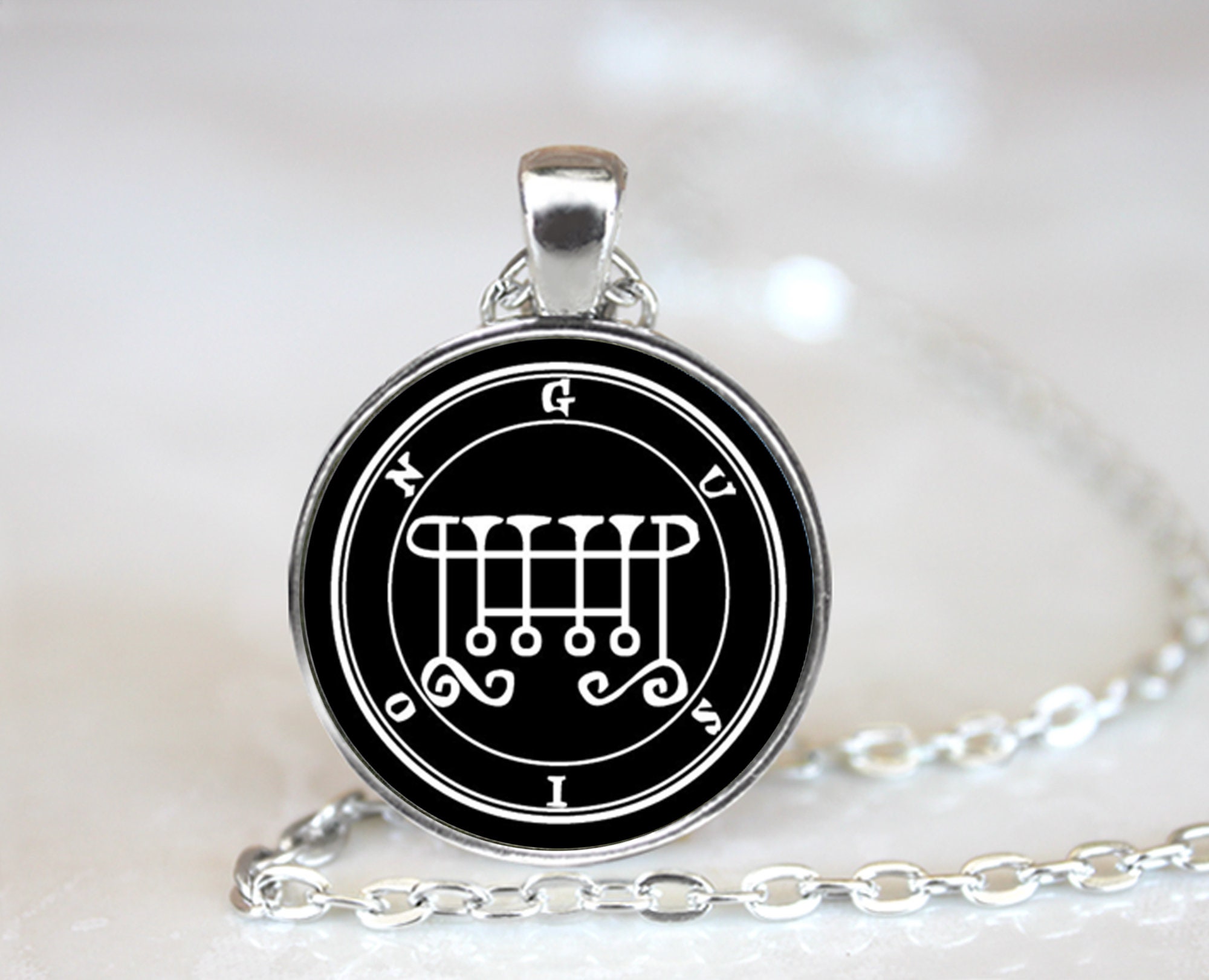 Gusion Satanic Occult Seal Sigil Necklace Gusion Witchcraft - Etsy