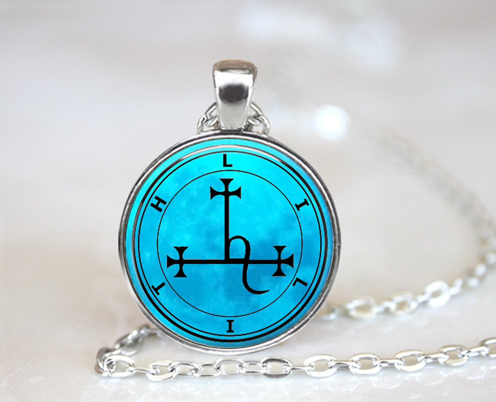 Lilith Satanic Occult Seal Sigil Necklace Lilith Witchcraft - Etsy