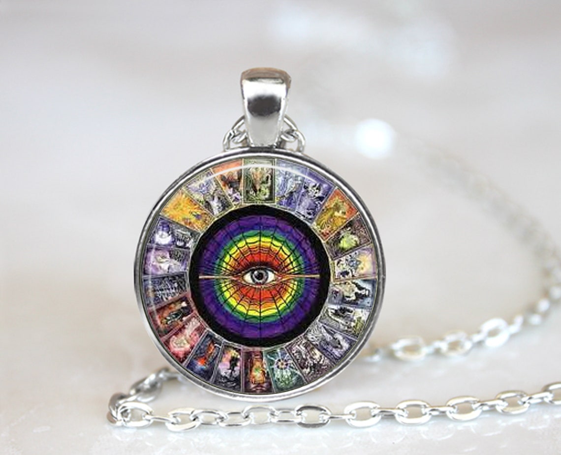 Tarot Card Deck Pendant Necklace: Crystal Dome Charm - Etsy