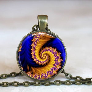 Fibonacci Spiral Fractal Sacred Geometry Necklace Fibonacci | Etsy