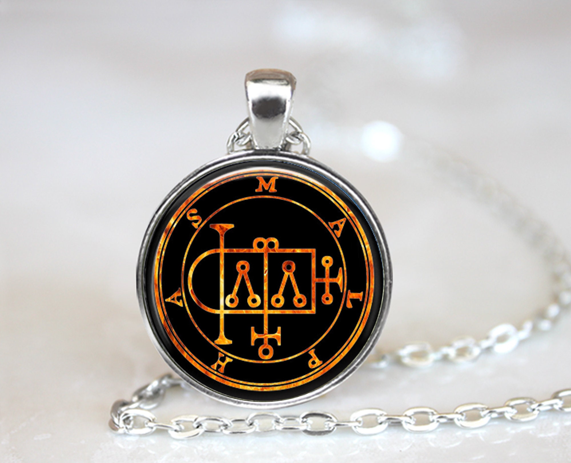 Malphas Satanic Occult Seal Sigil Necklace Malphas Witchcraft - Etsy