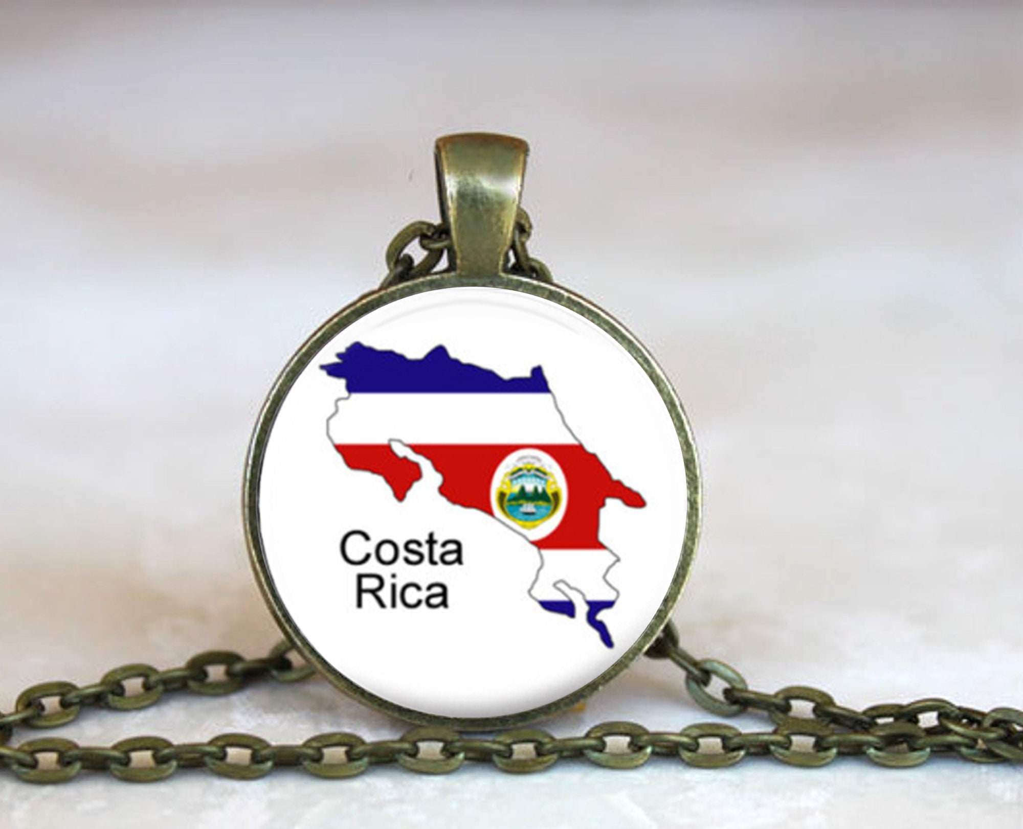 Costa Rica Map Necklace Costa Rica Map Pendant Costa Rica | Etsy