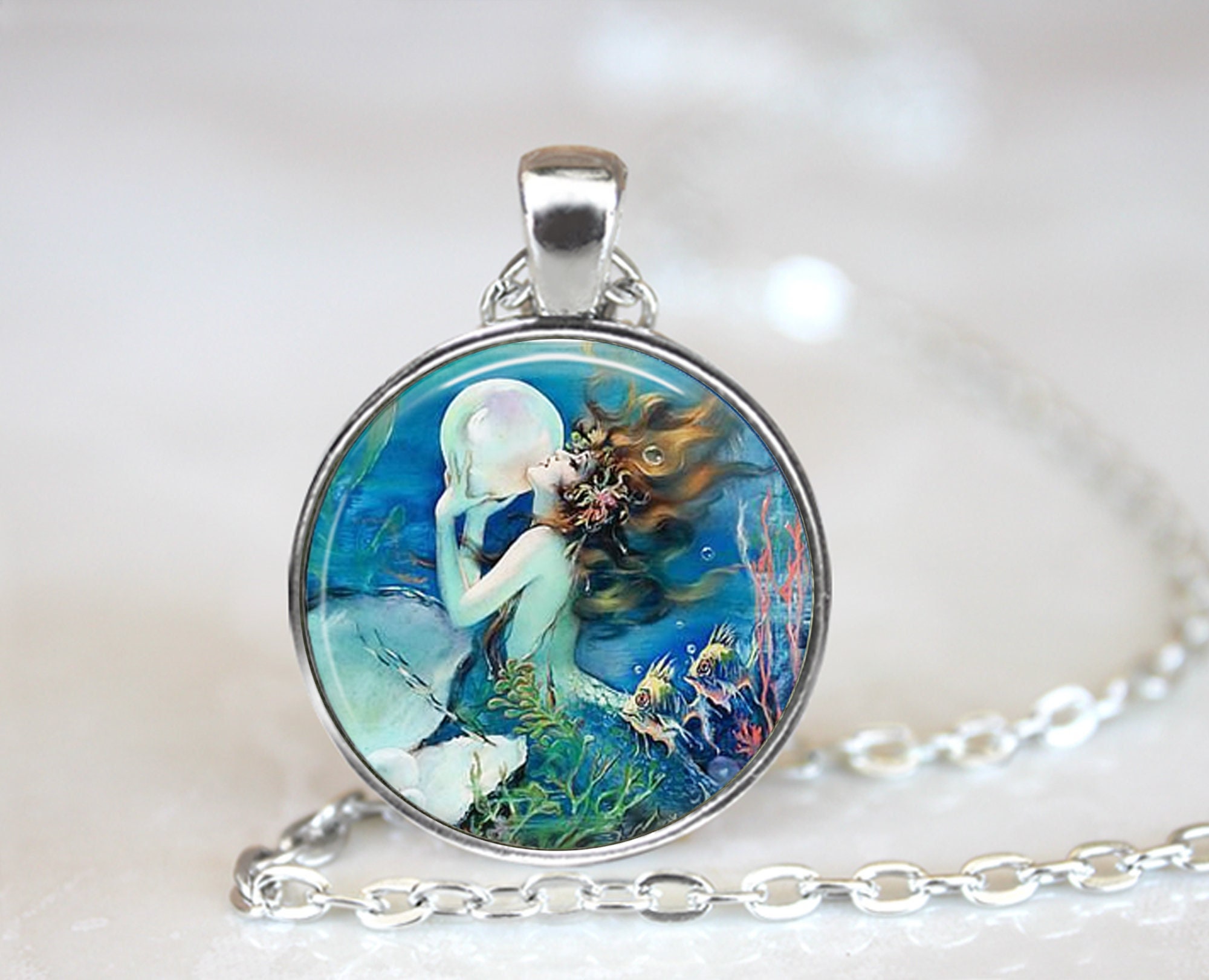 Mermaid With Giant Pearl Necklace - Etsy