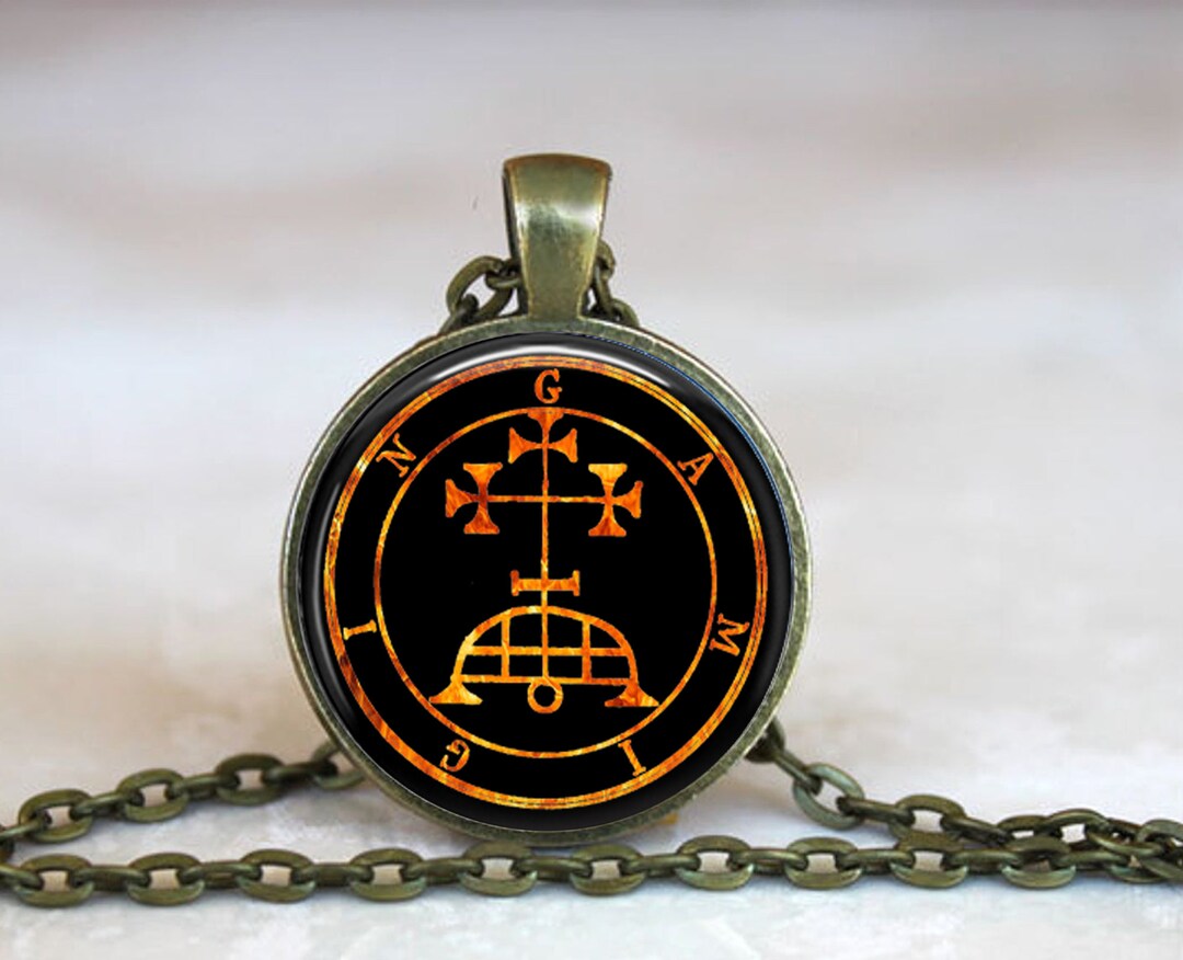 Gamigin Satanic Occult Seal Sigil Necklace, Gamigin Witchcraft Demon ...