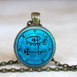 Valefar Satanic Occult Seal Sigil Necklace, Valefar Witchcraft Demon ...