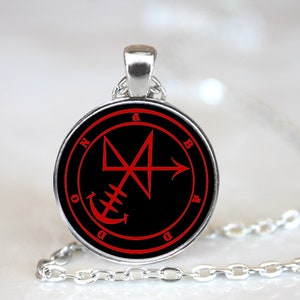 Abaddon Satanic Occult Seal Sigil Necklace, Abaddon Witchcraft Demon ...