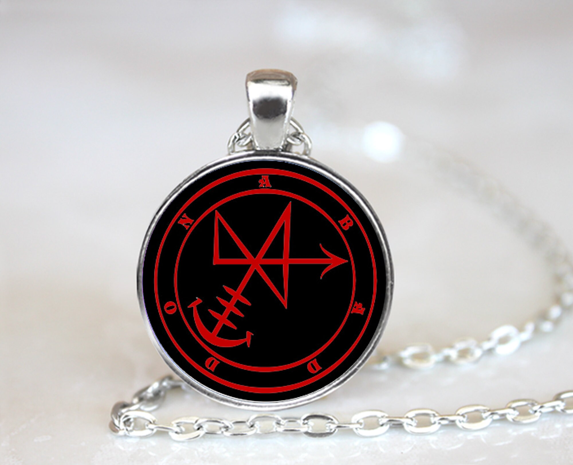 Abaddon Satanic Occult Seal Sigil Necklace Abaddon Witchcraft - Etsy
