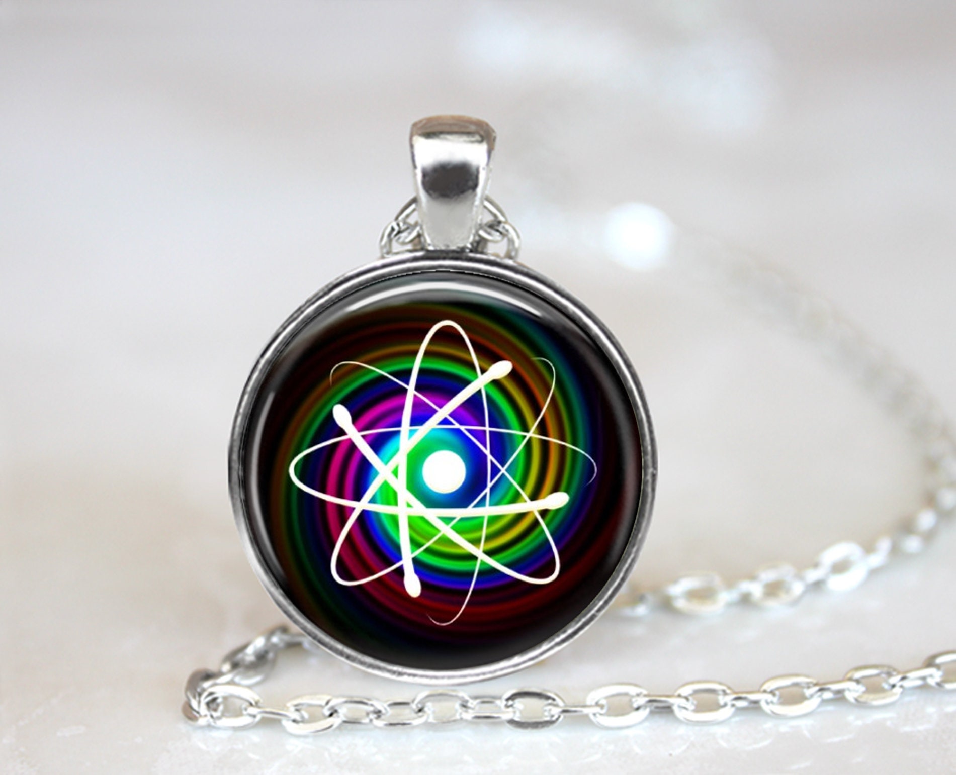 Glowing Atom Pendant Glowing Atom Necklace Glowing Atom - Etsy