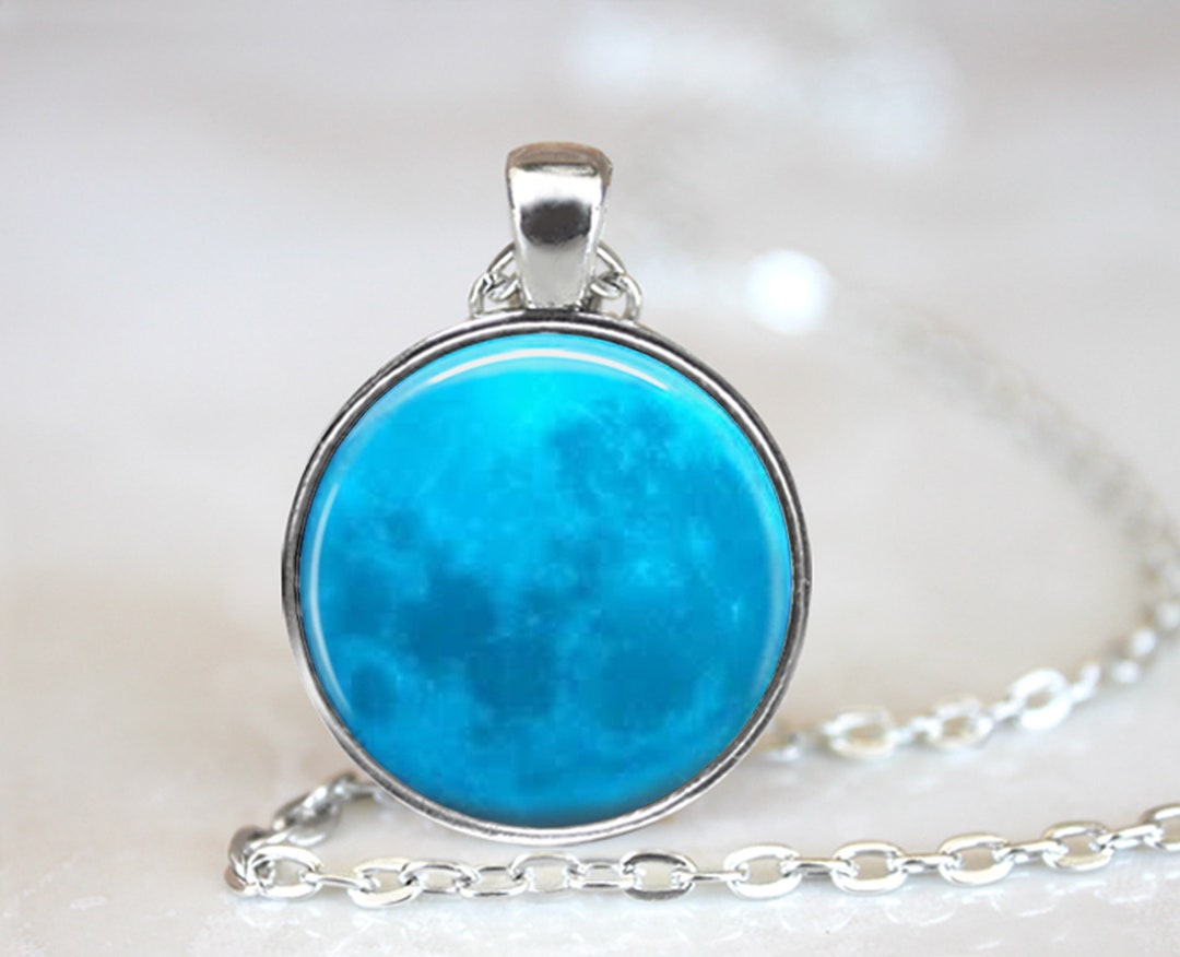 Blue Moon Pendant, Blue Moon Necklace, Blue Moon Jewelry, Blue Moon Key ...