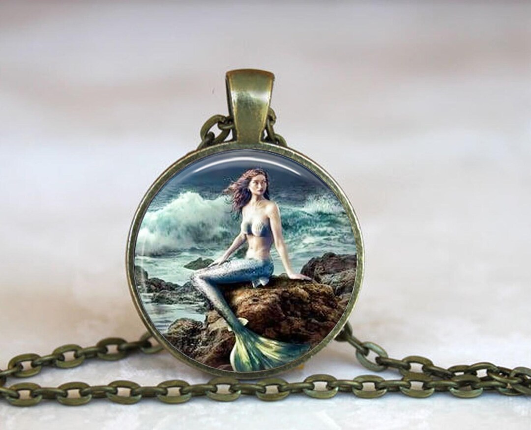 Mermaid Pendant Necklace: Ocean Art Jewelry - Etsy