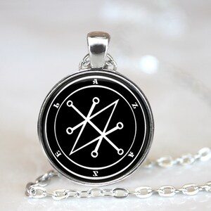 Azazel Satanic Occult Seal Sigil Necklace, Azazel Witchcraft Demon ...