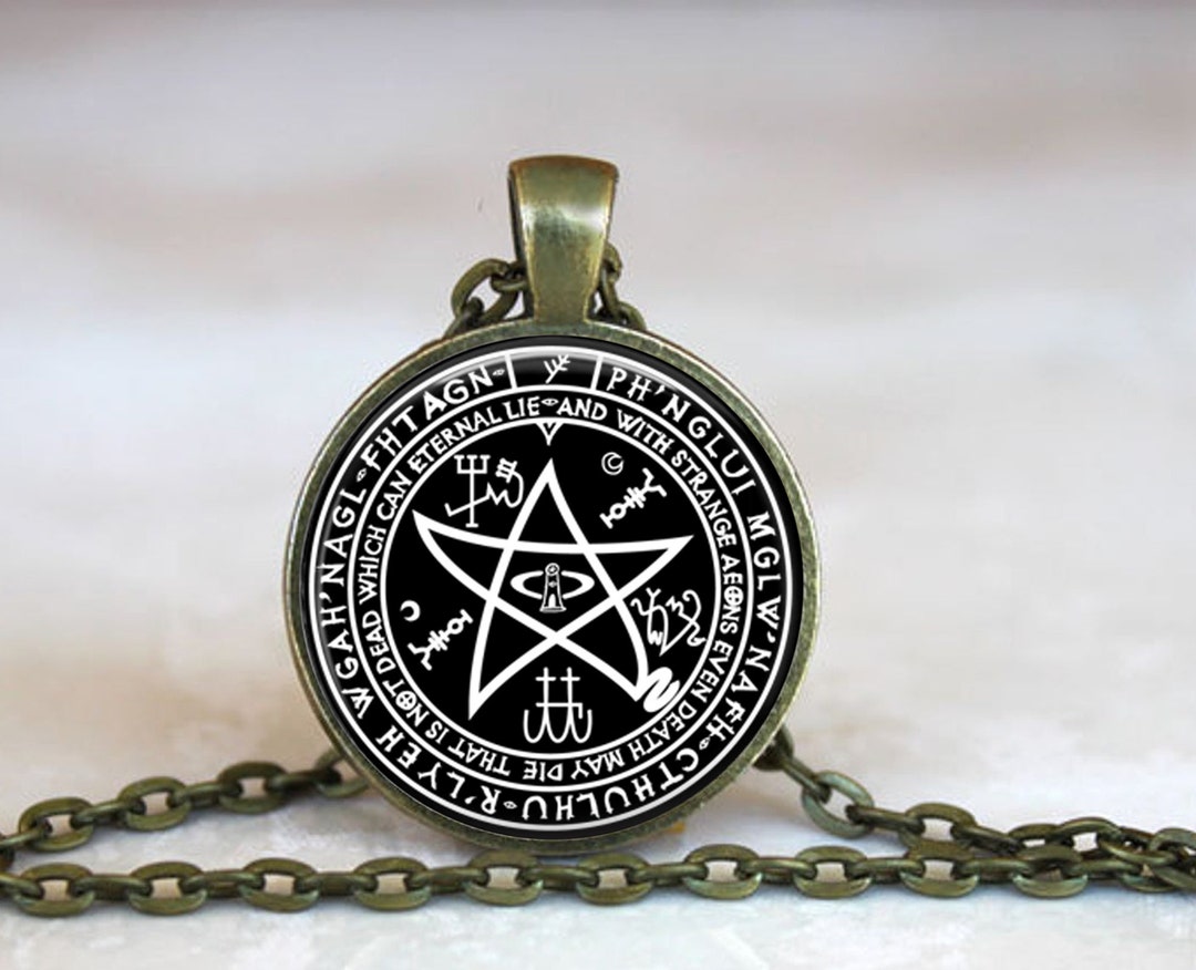 Elder Sign Sigil Pentagram Necklace, Cthulhu Necklace, Occult Jewelry ...