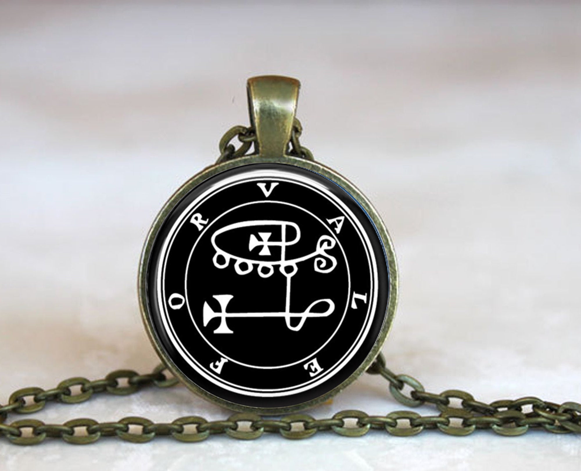 Valefar Satanic Occult Seal Sigil Necklace Valefar Witchcraft - Etsy