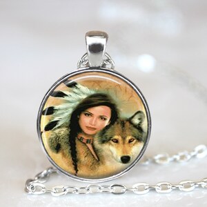Native American Woman With Wolf Necklace - Etsy
