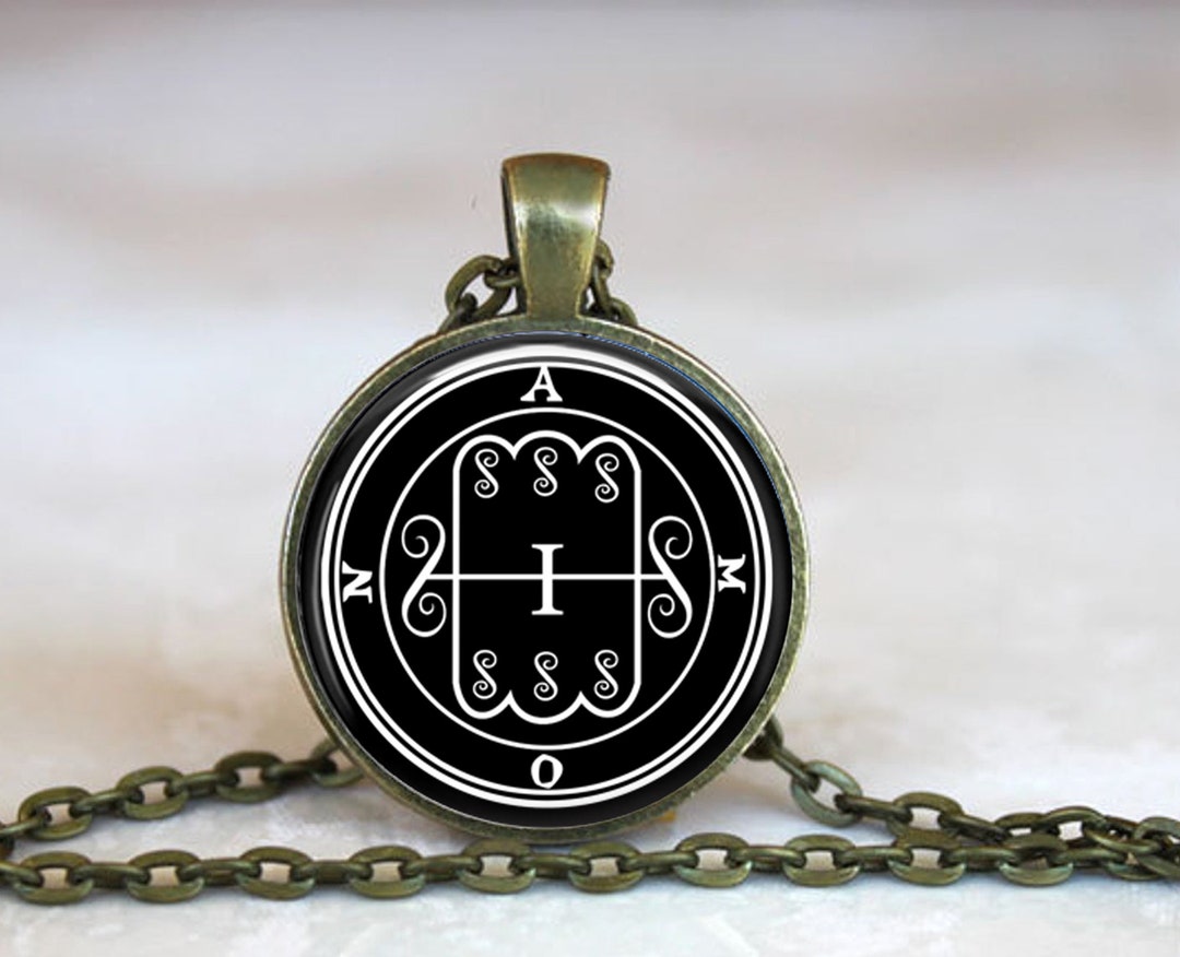 Amon Satanic Occult Seal Sigil Necklace, Amon Witchcraft Demon Occult Ritual Pendant, Amon ...