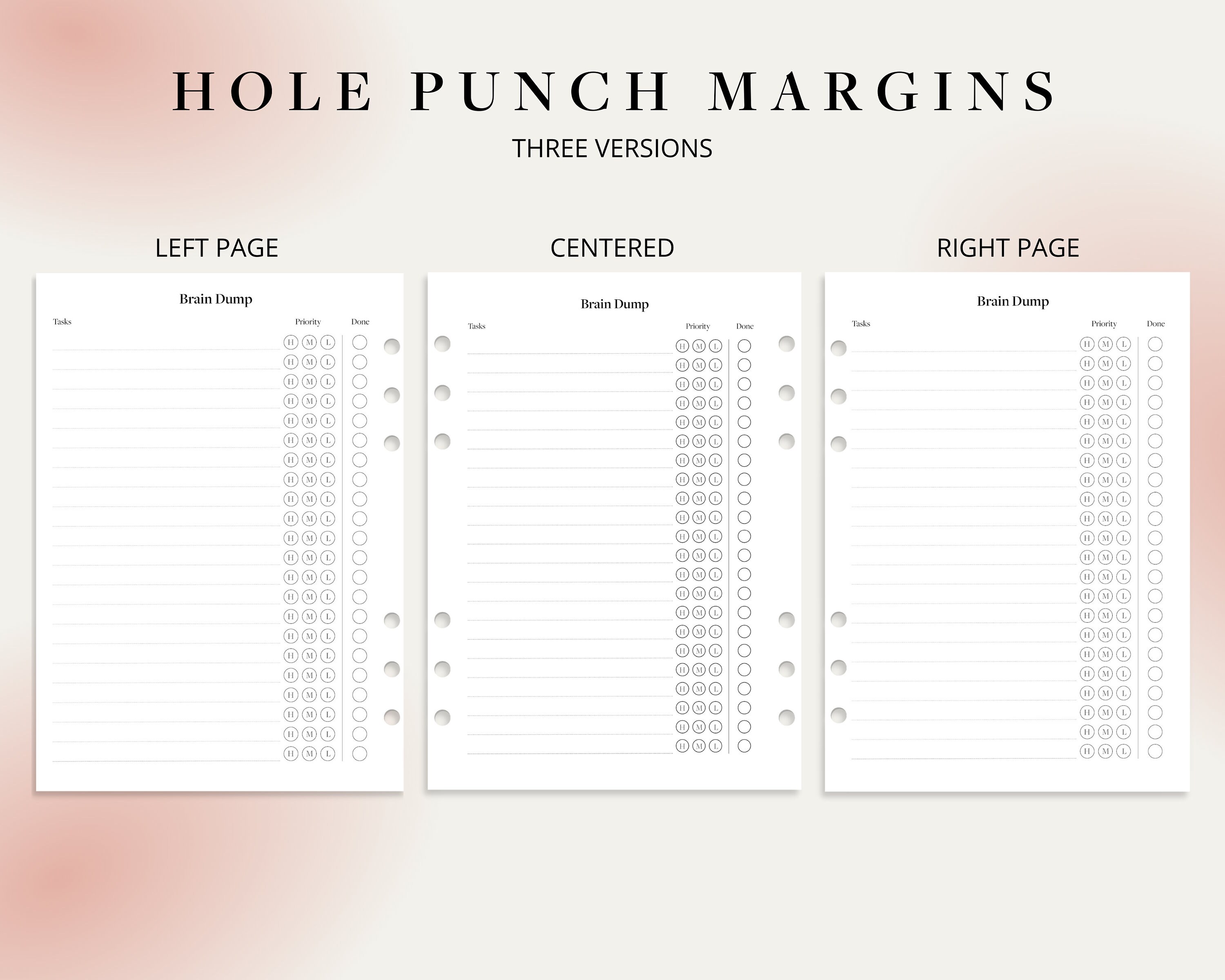 Brain Dump Printable Pages | Checklist Notebook | Undated Daily To-dos ...