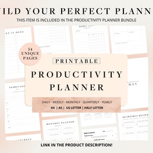 Yearly Planner Printable | Undated | Minimalist Planner Inserts ...