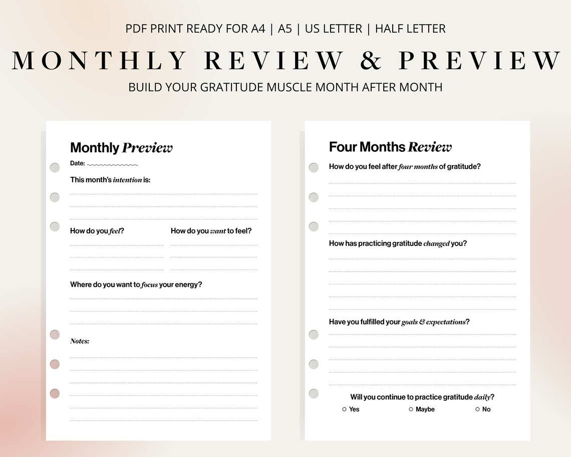 Daily Gratitude Printable Daily Check-in Self-care Mindset Goals Health ...