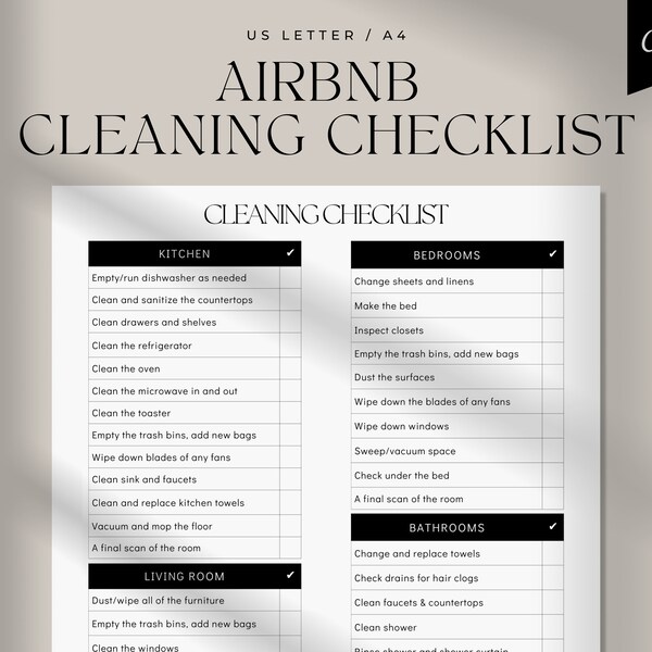 Airbnb Essential Items Checklist Canva Template, VRBO, Super Host ...