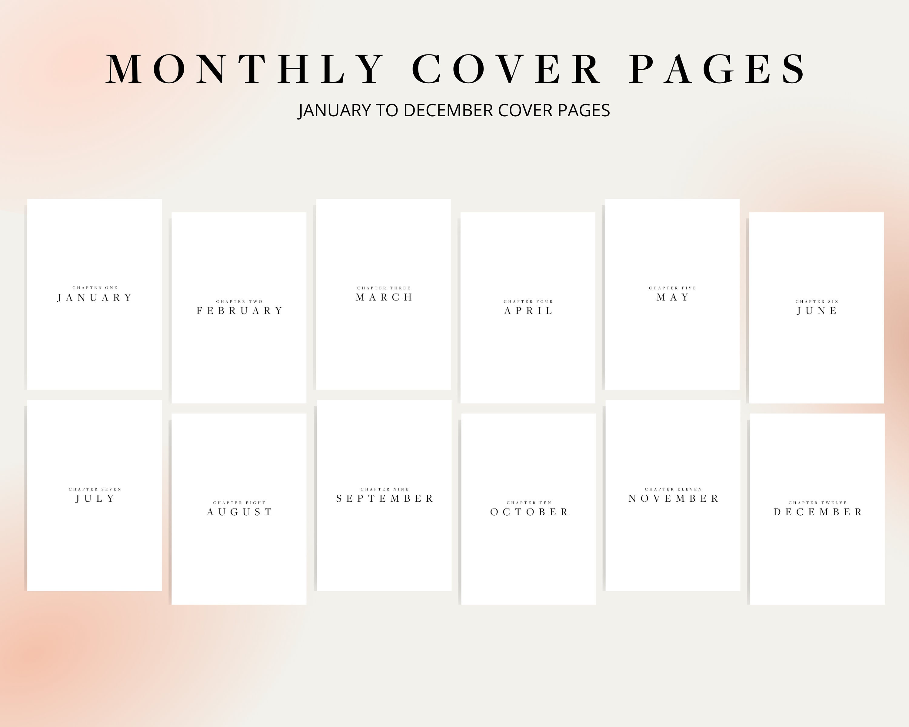 Monthly Cover Pages Printable 2022 Calendar Bullet Journal - Etsy
