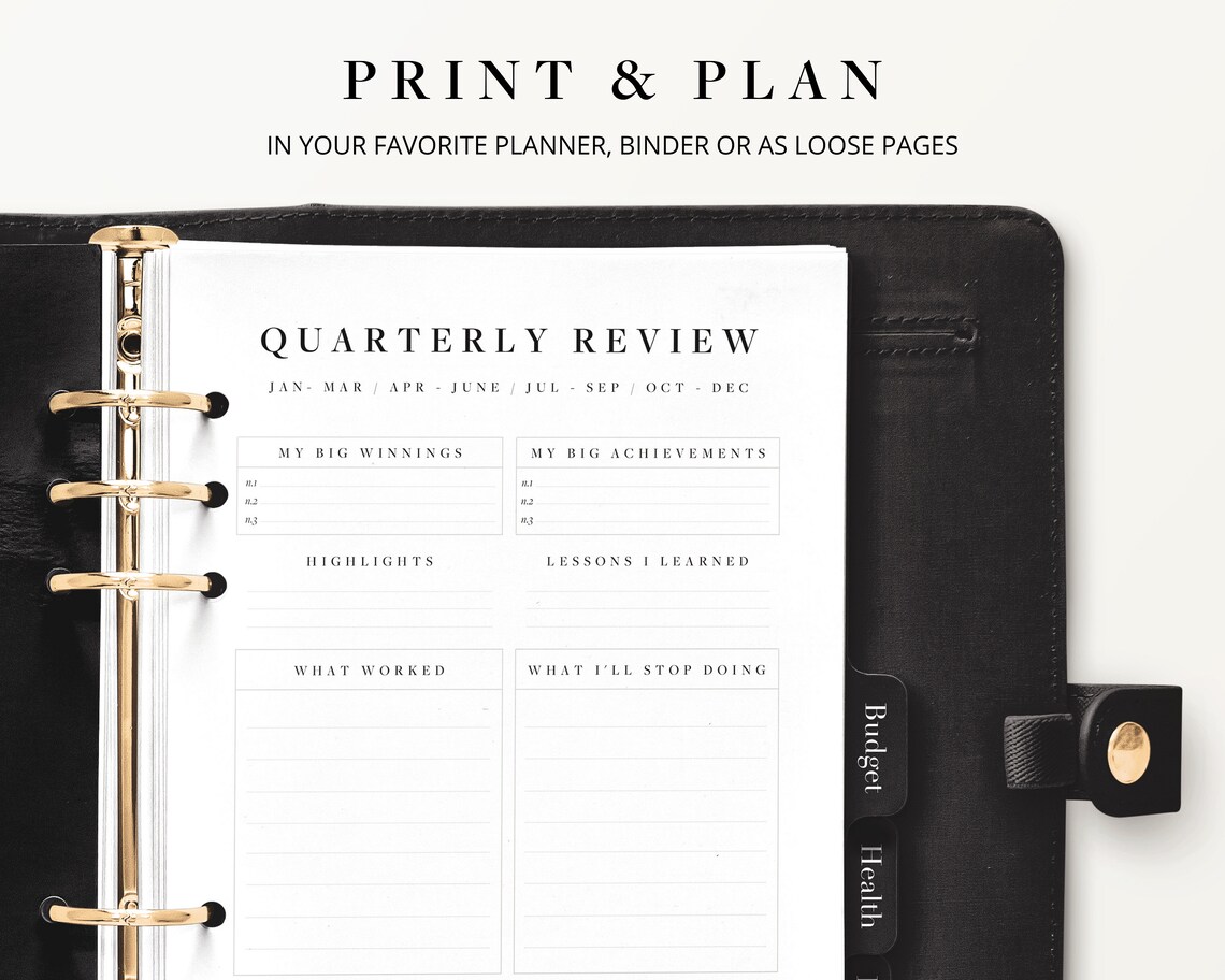 Quarterly Planner Printable Undated Minimalist Planner - Etsy