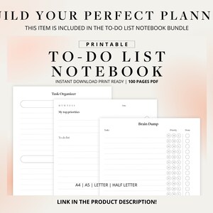 Brain Dump Printable Pages | Checklist Notebook | Undated Daily To-dos ...