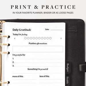 Daily Gratitude | Printable | Daily Check-in| Self-care | Mindset ...