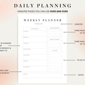 Weekly Planner Printable | Undated | Minimalist Planner Inserts ...