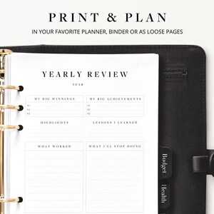 Yearly Planner Printable | Undated | Minimalist Planner Inserts ...