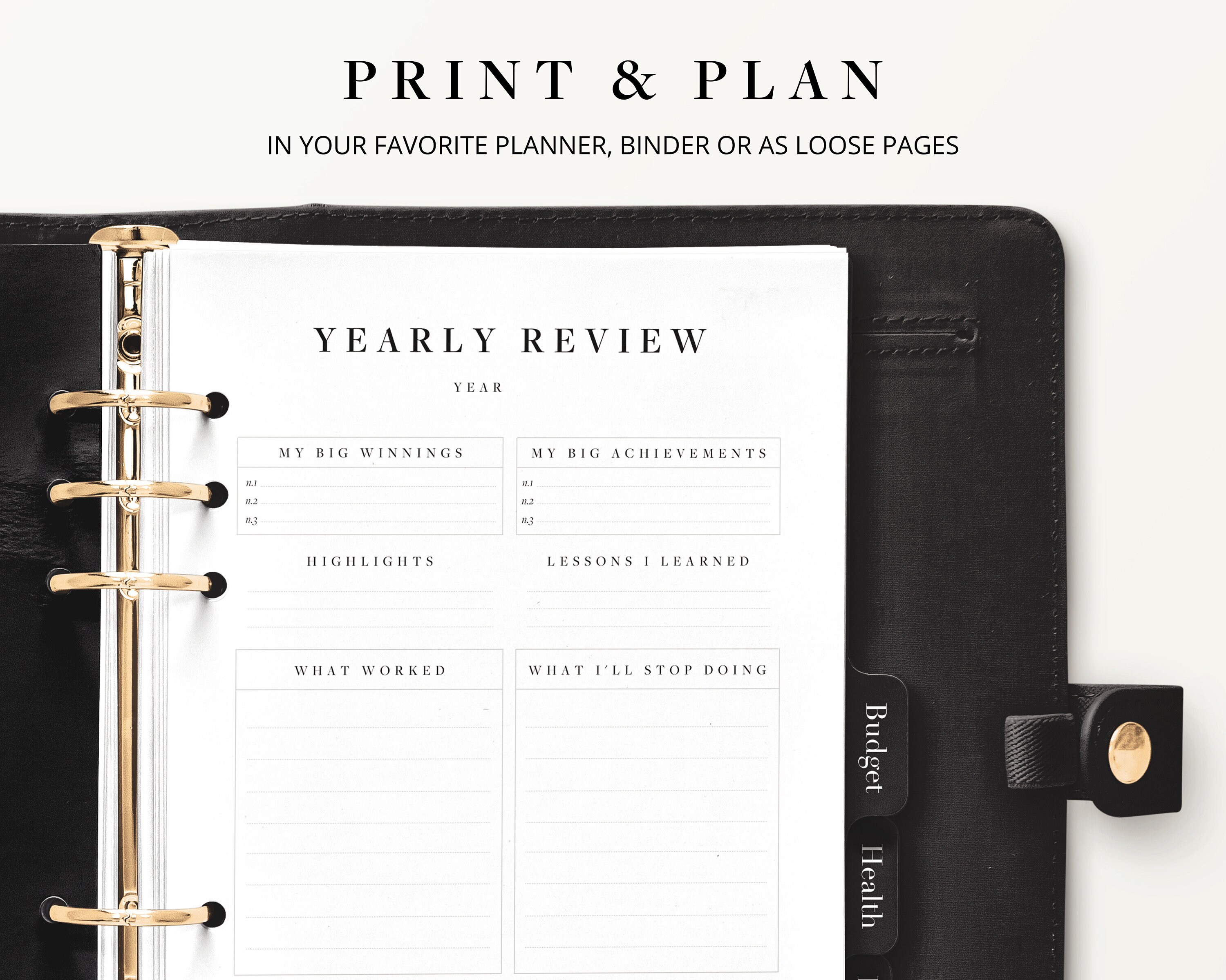 Yearly Planner Printable Undated Minimalist Planner - Etsy