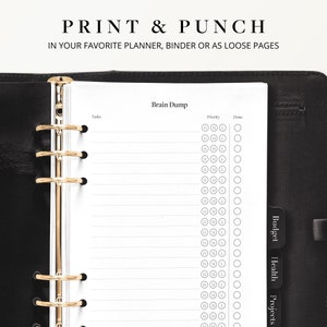 Brain Dump Printable Pages | Checklist Notebook | Undated Daily To-dos ...
