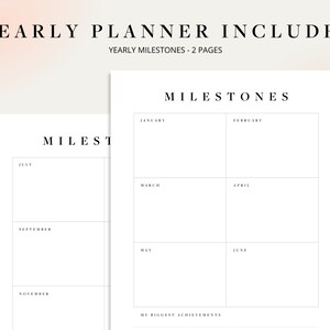 Yearly Planner Printable | Undated | Minimalist Planner Inserts ...