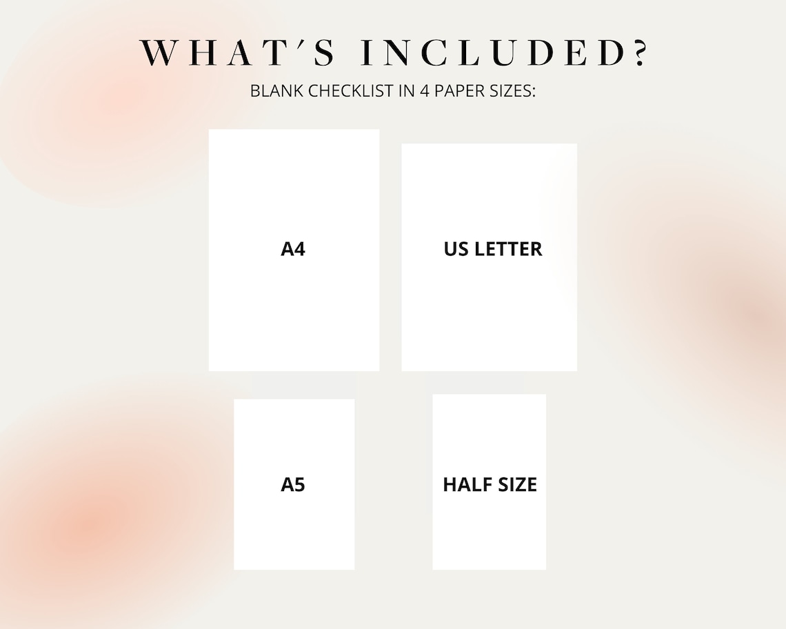 Blank Checklist Printable Minimal Planner Planner Inserts Checklist ...