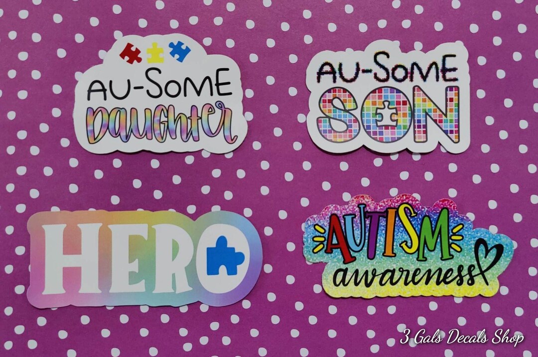 Assorted Autism Stickers - Autism Awareness Stickers - Ausome Autism ...