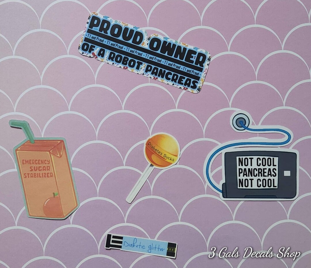 Assorted Diabetic Stickers - Diabetes Sucks Sticker - Diabetic Glitter ...