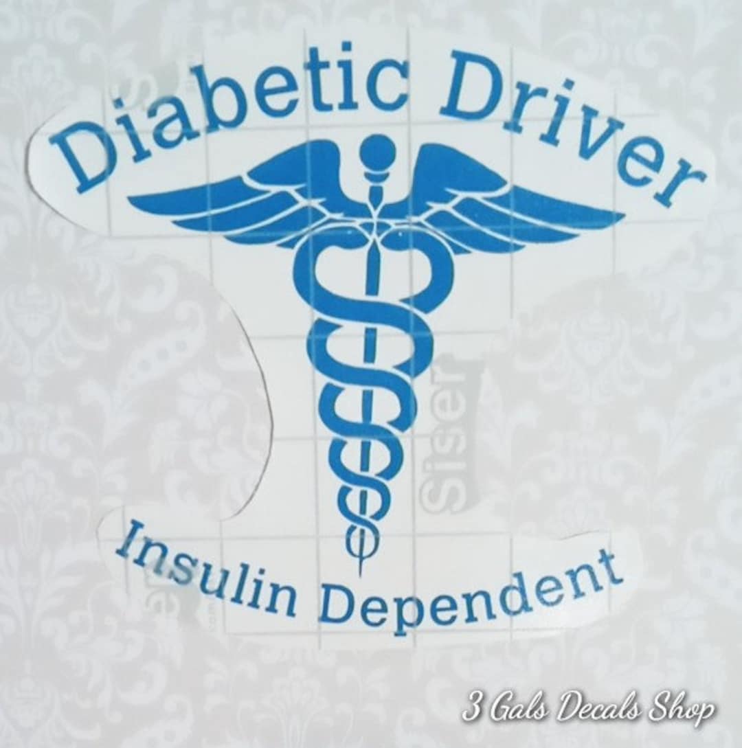 Diabetic Driver Decal - Insulin Dependent Car Decal - Diabetic Car ...