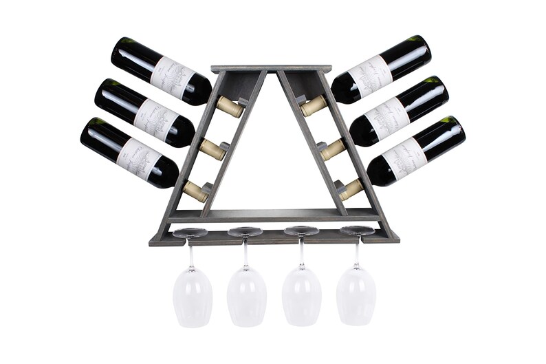 Floating Wine Rack Wine Bottle and Glass Holder Hanging - Etsy